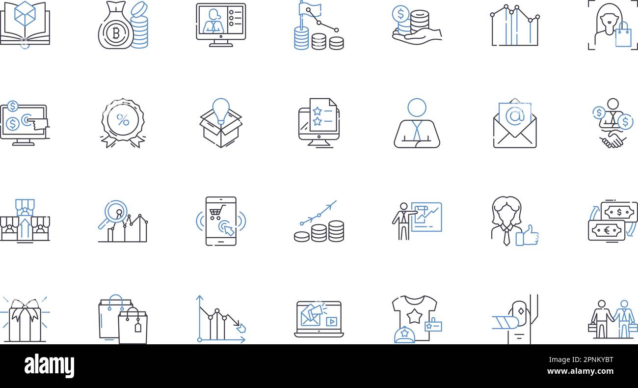 Accumulate and advantages line icons collection. Compound, Increase ...