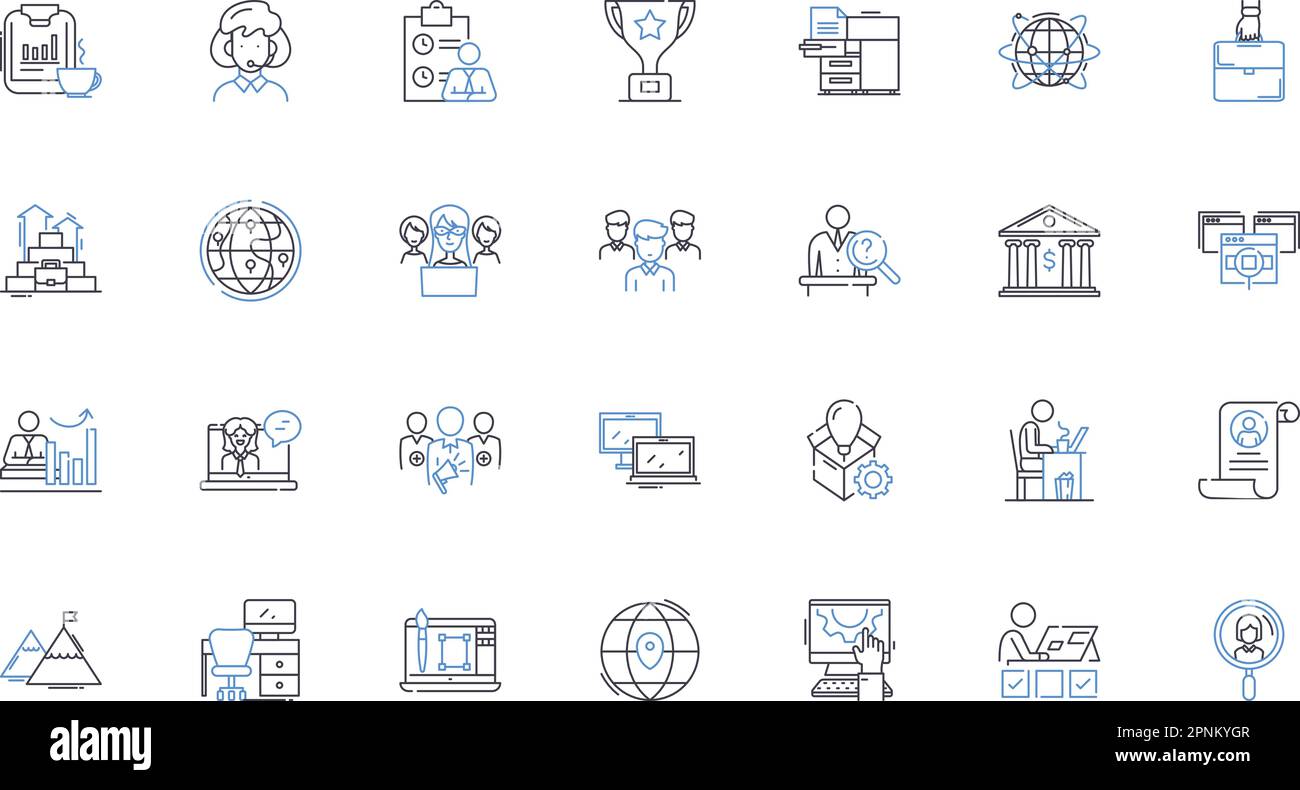 Agency practice line icons collection. Strategy, Creativity ...