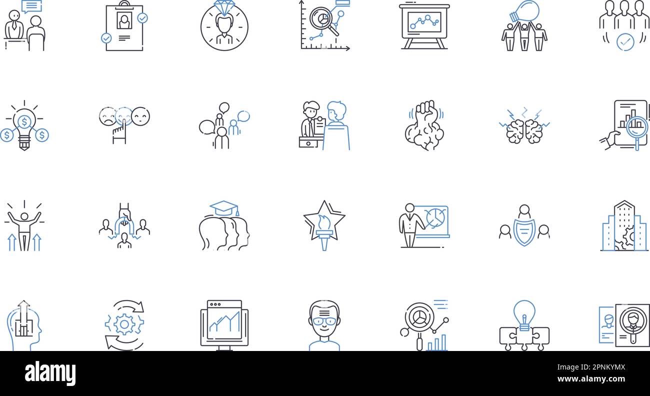 Team supervisors line icons collection. Leadership, Guidance ...