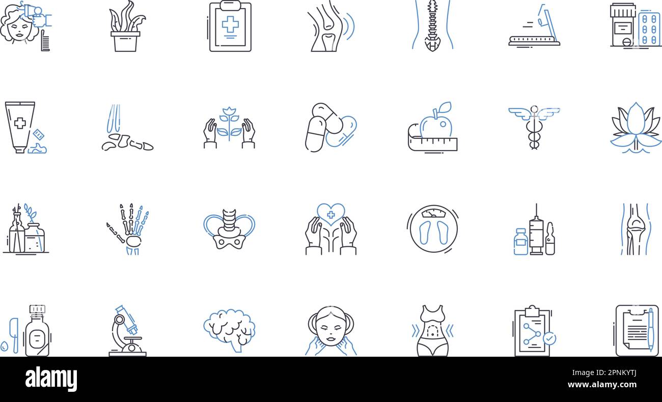 Pharmaceuticals line icons collection. Medication, Prescription, Drug ...