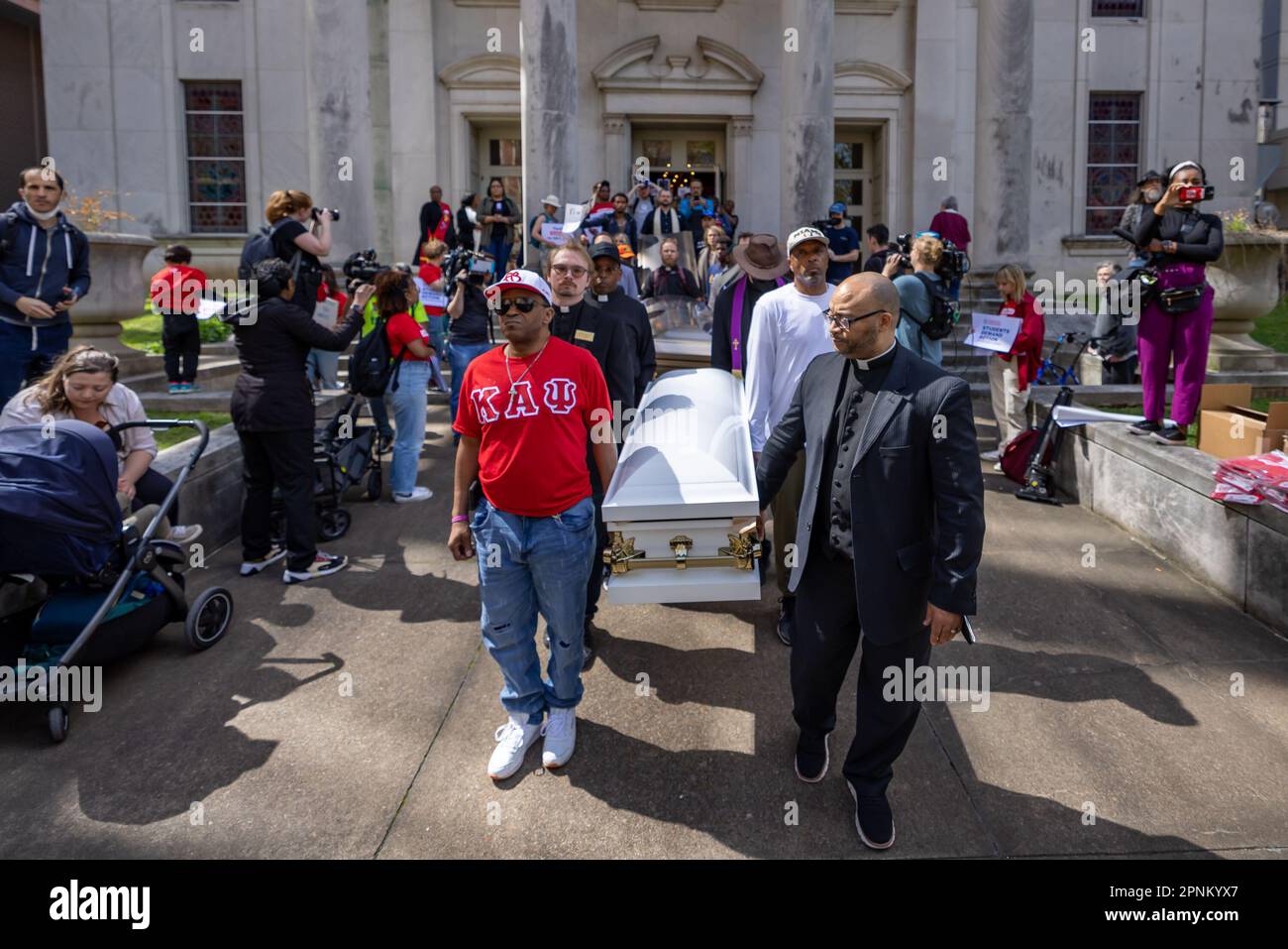 NASHVILLE, TENNESSEE - APRIL 17: Gun safety advocates and faith leaders ...