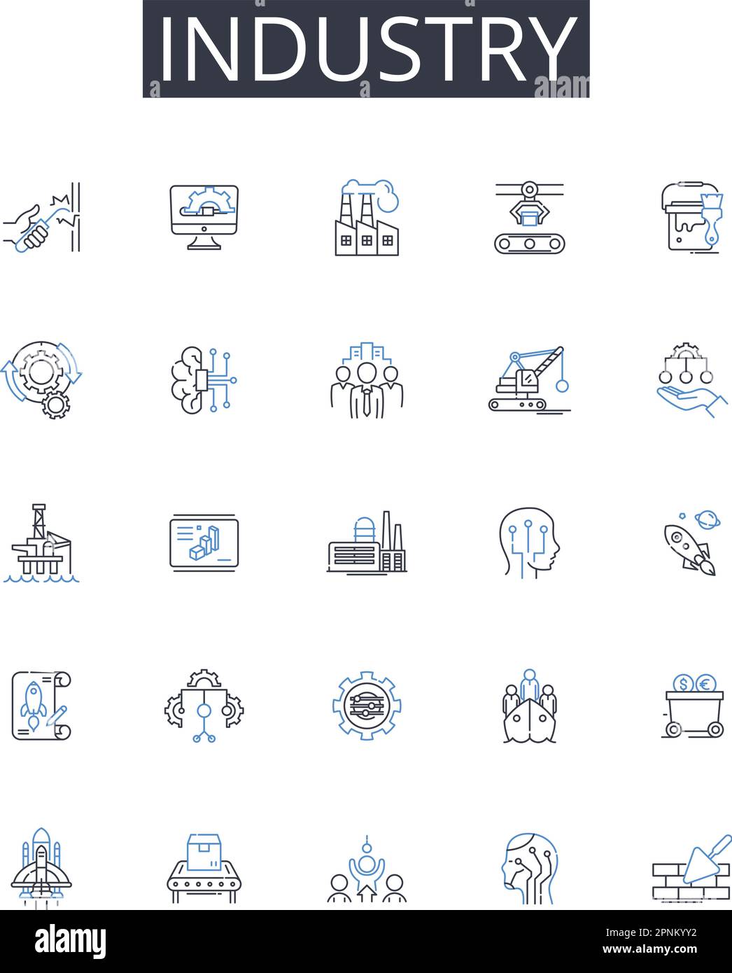 Industry line icons collection. Commerce, Business, Economy ...