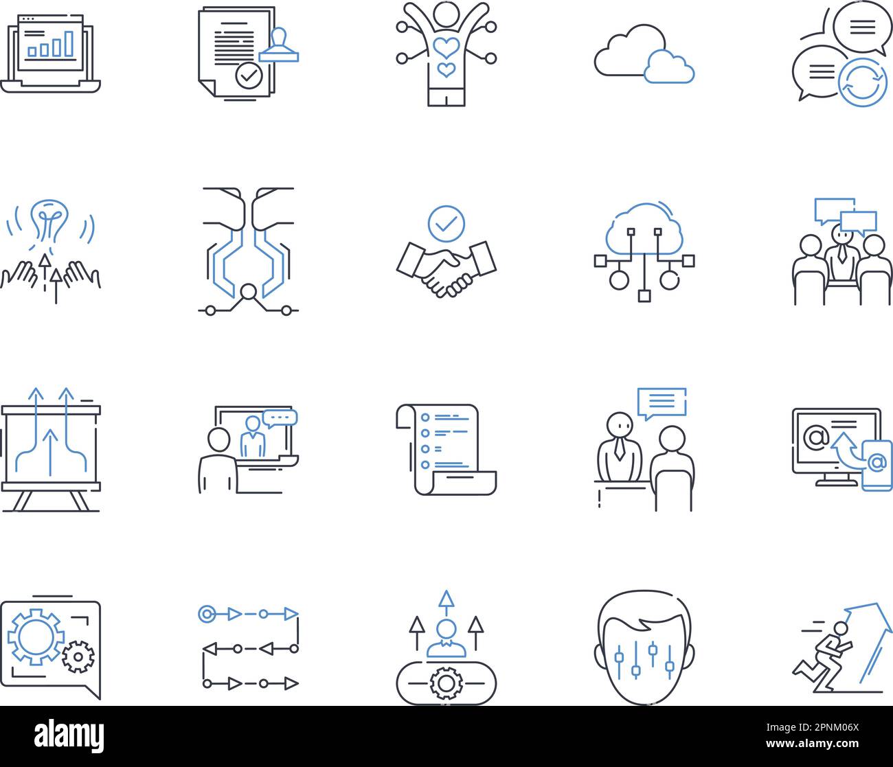 Investment analysis line icons collection. Evaluation, Valuation, Forecasting, Projections, Risk ...