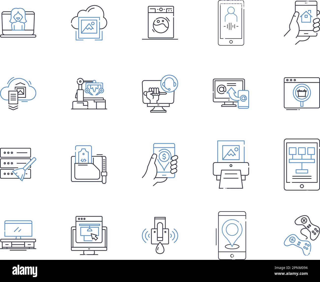 Tools and utensils line icons collection. Hammer, Pliers, Wrench ...
