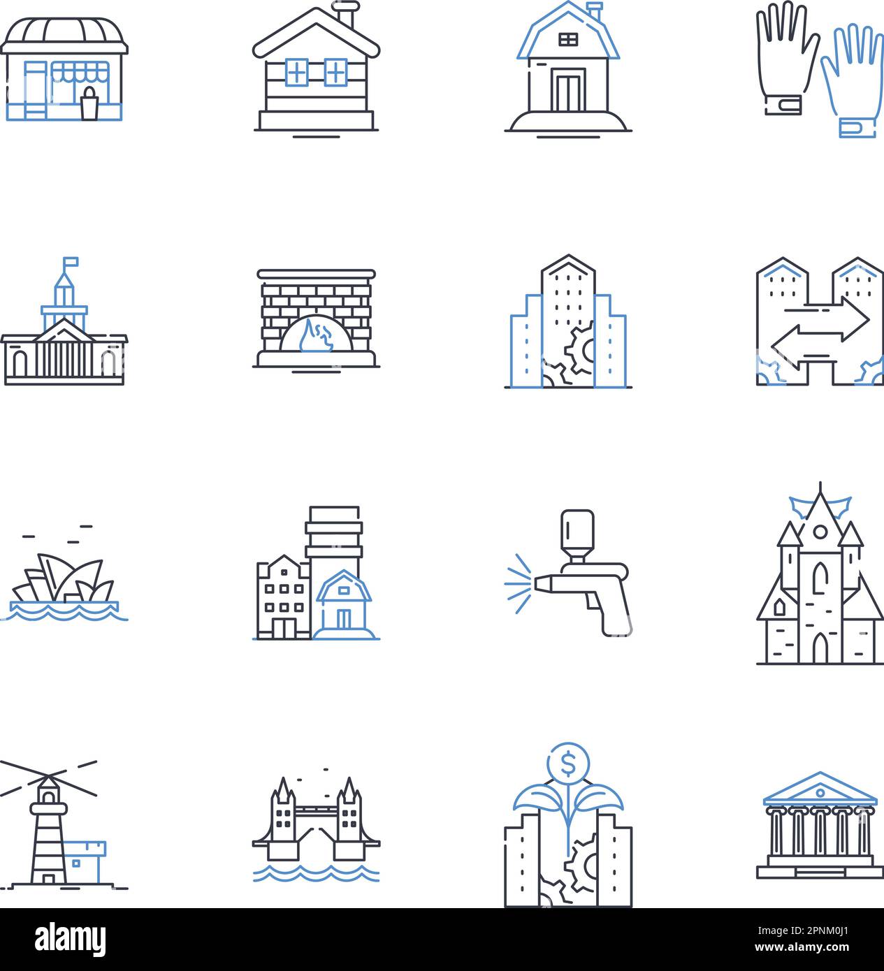 Plumbing systems line icons collection. Faucet, Drain, Valve, Pipe ...