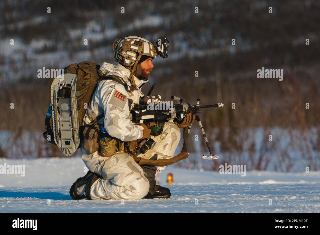A 10th Special Forces Group (Airborne) Green Beret provides security on ...