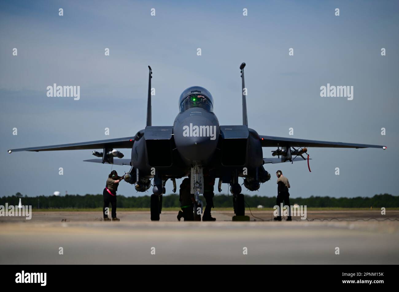 A U.S. Air Force F-15E Strike Eagle assigned to the 4th Fighter Wing ...