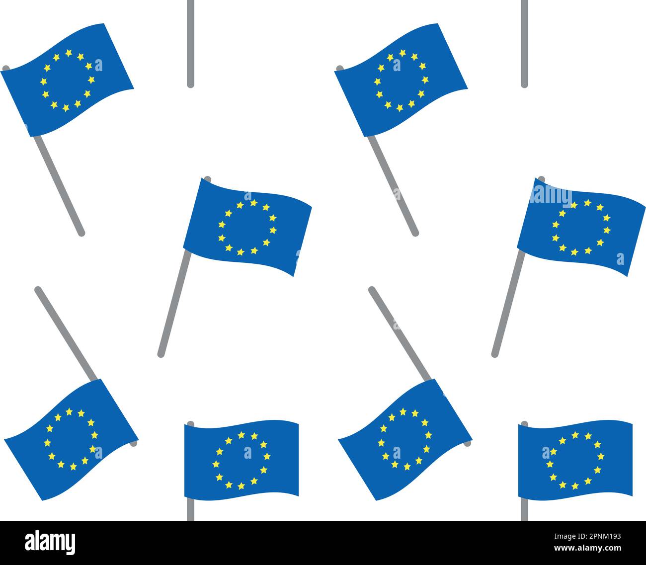 Vector seamless pattern of flat European Union flag isolated on white ...