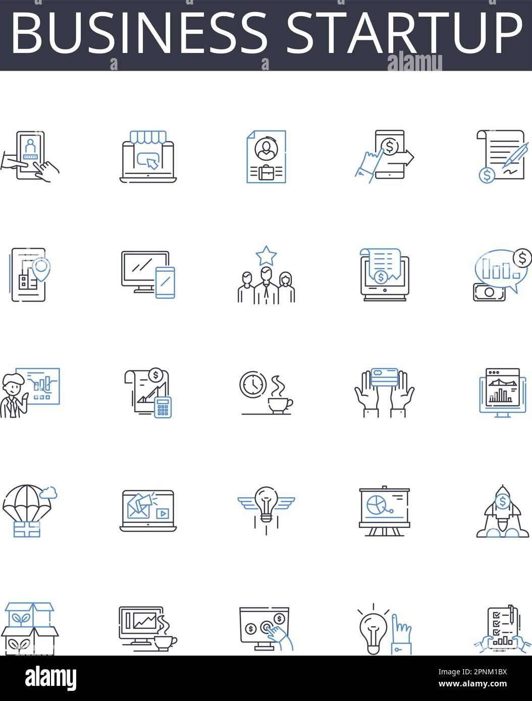Business startup line icons collection. Entrepreneurial venture ... Business startup line icons collection. Entrepreneurial venture ...