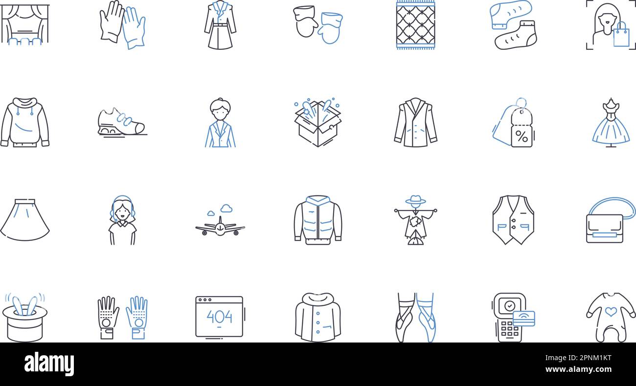 Stylish Boutique Line Icons Collection Chic Fashionable Glamorous Sophisticated Elegant