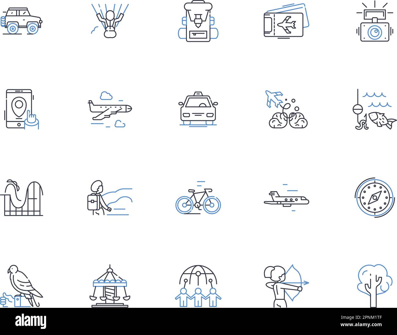 Progression line icons collection. Growth, Development, Advancement ...
