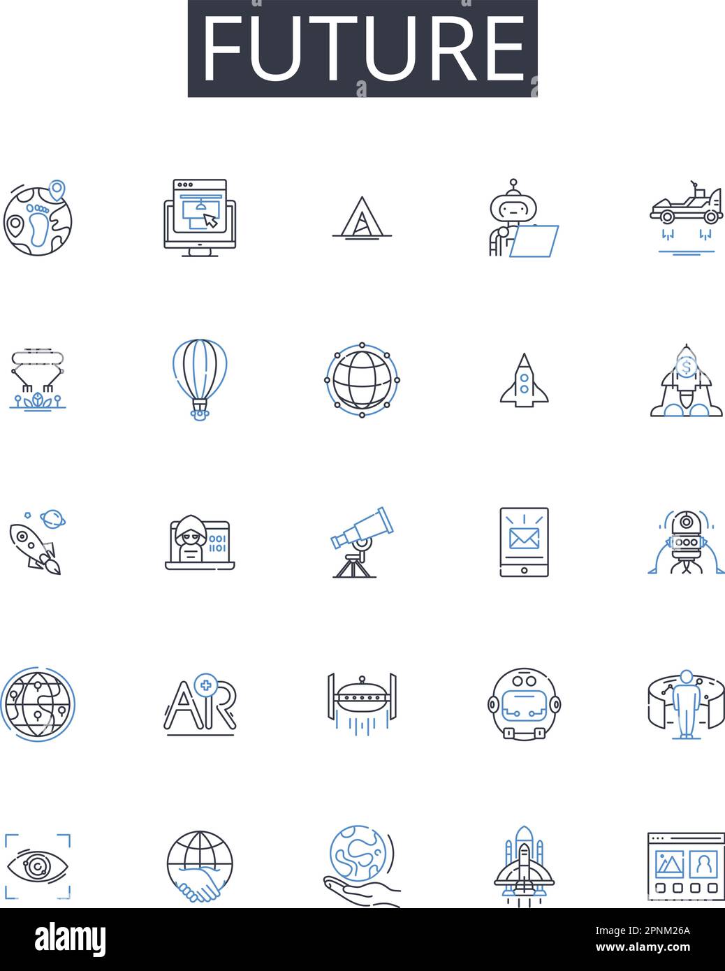 Future line icons collection. Shiny, Digital, Polished, Sleek, Modern ...