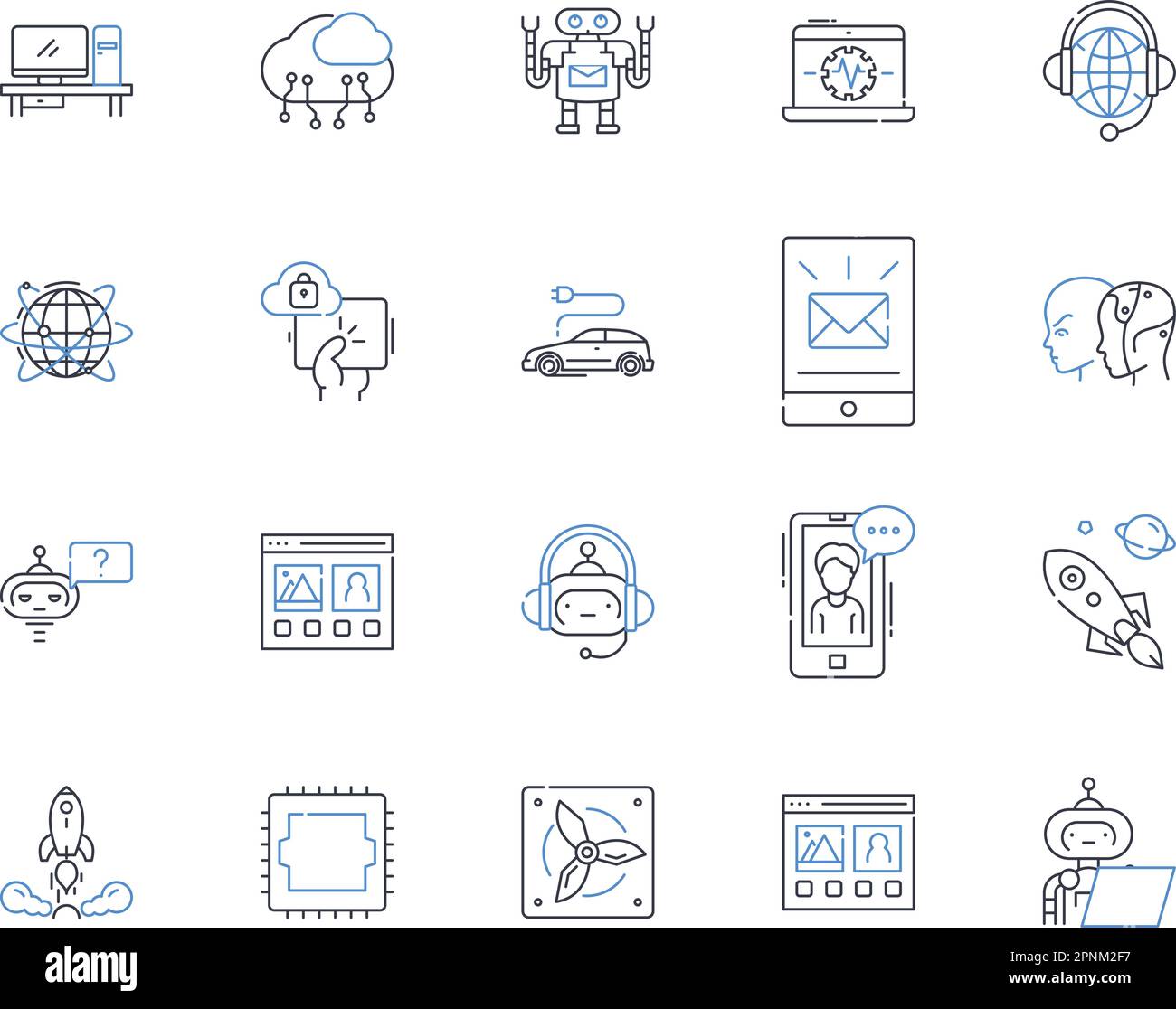 Web Security Line Icons Collection Firewall Encryption Cybersecurity