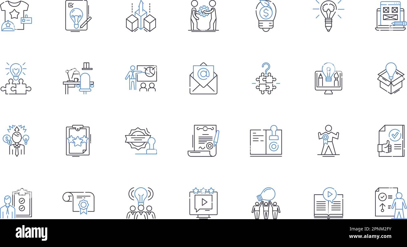 Endorsement Line Icons Collection Approval Recommendation Support