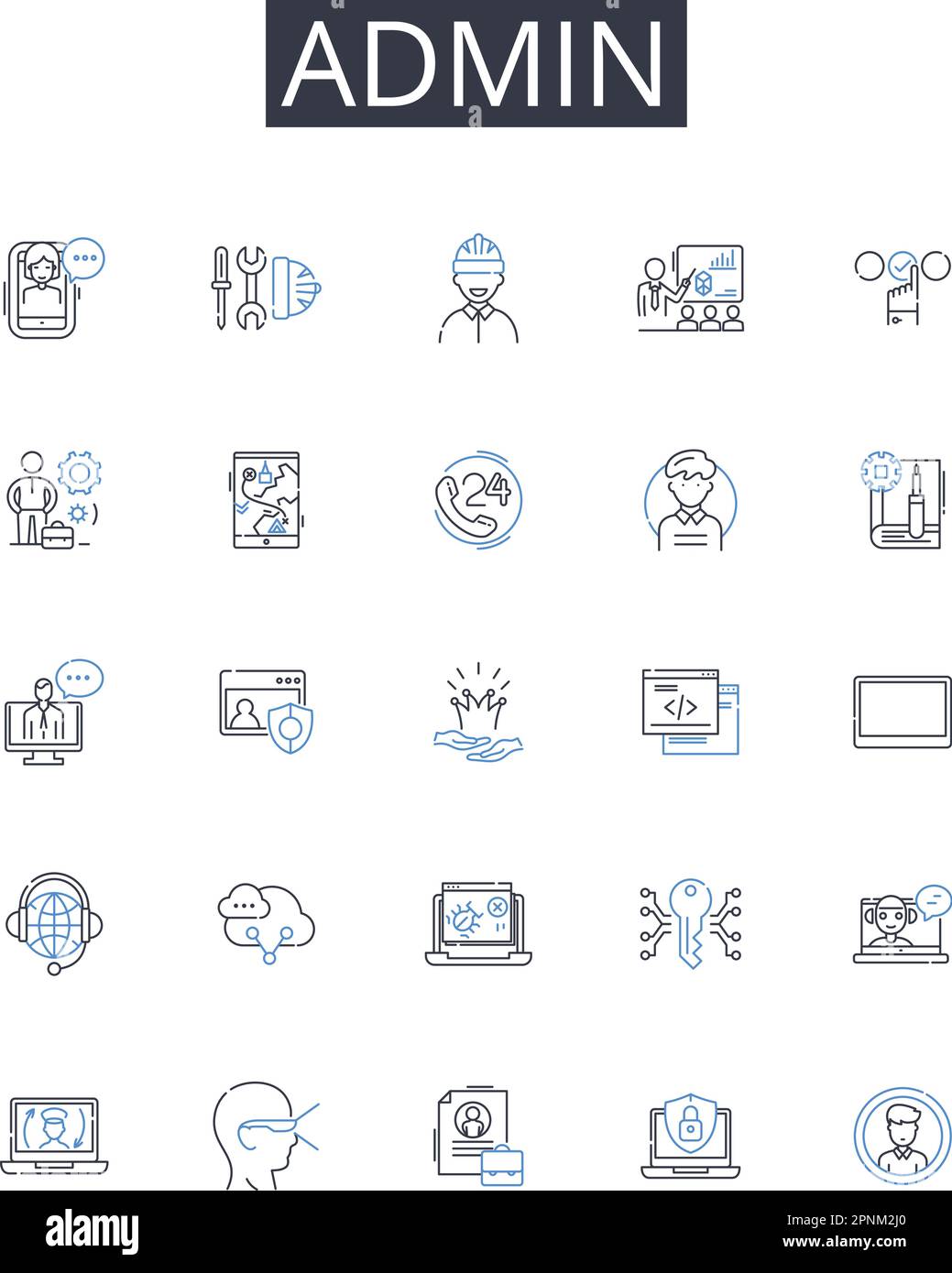 Admin line icons collection. Boss, Supervisor, Manager, Director, Leader, Executive, Head honcho ...