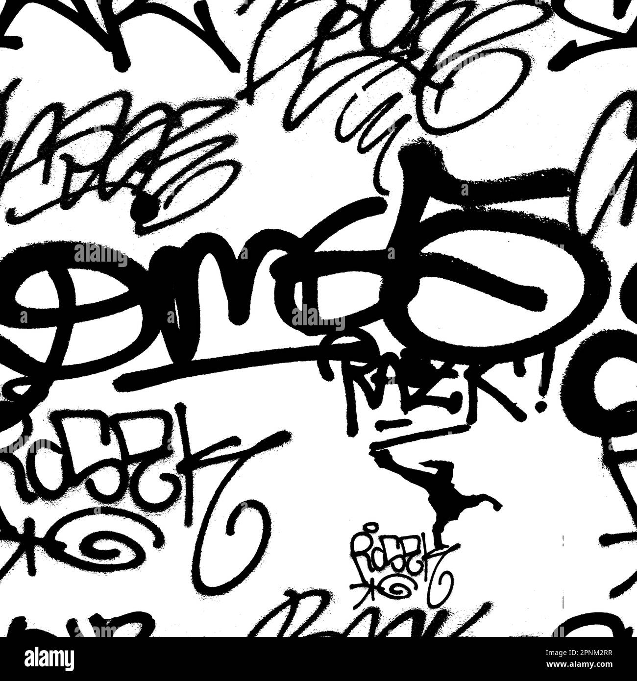 Graffiti style lettering Black and White Stock Photos & Images - Alamy