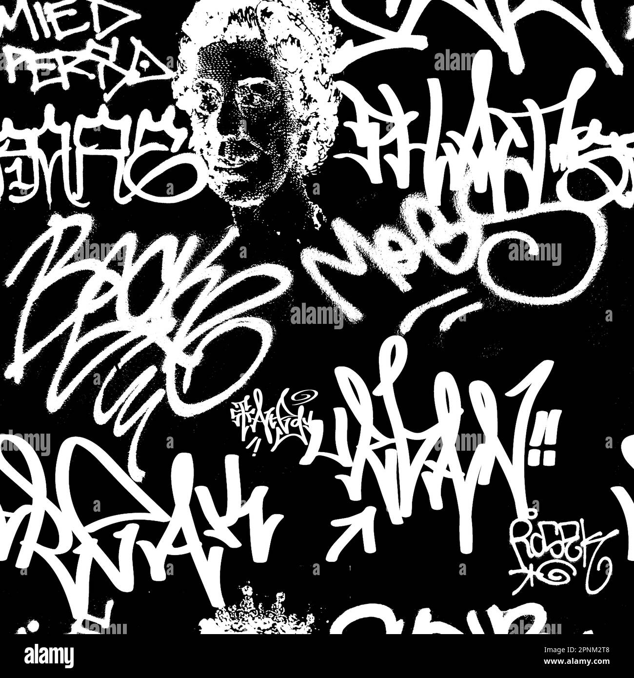 Seamless hand writing graffiti pattern, street art, painting Stock ...