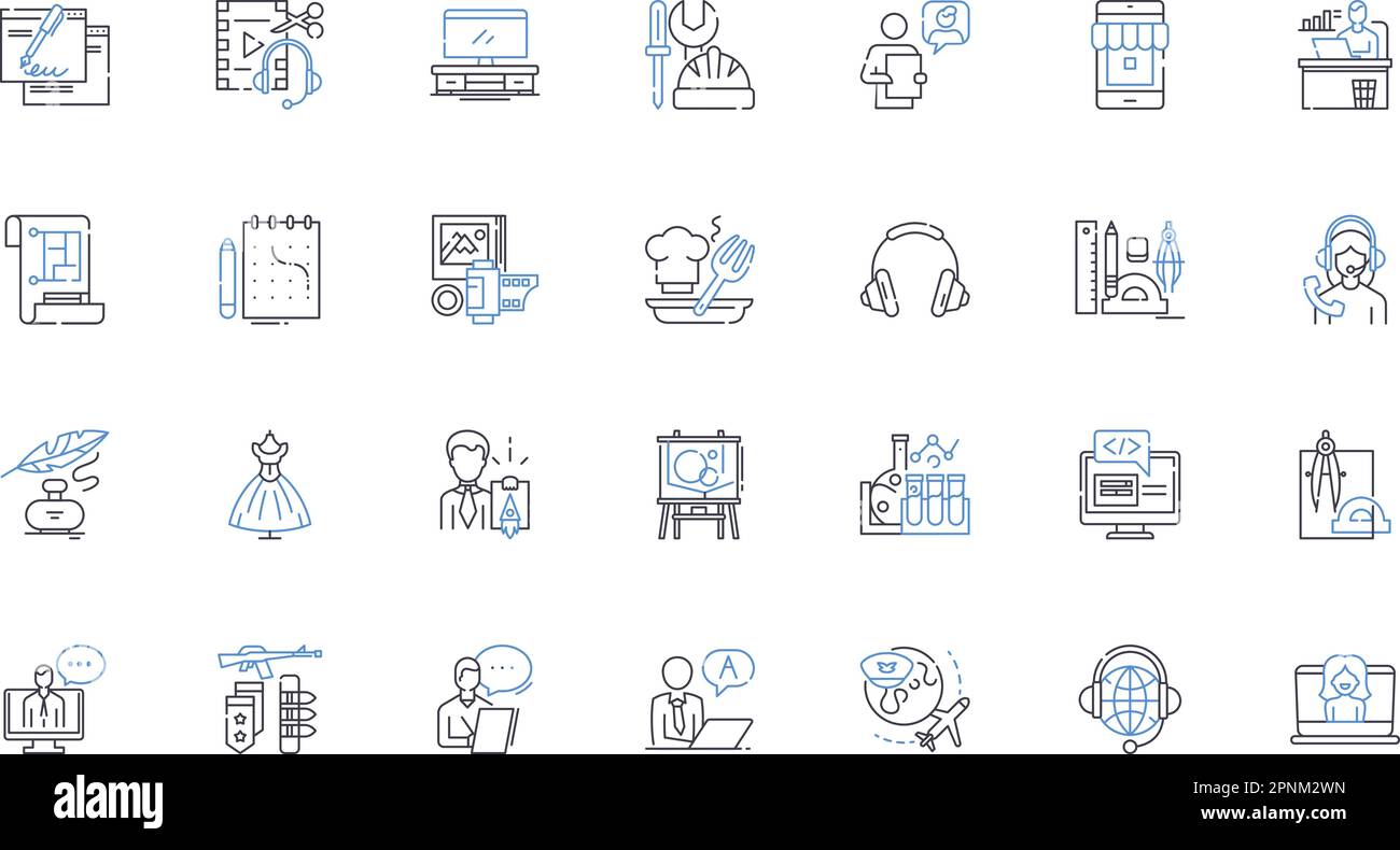 Virtual assistant line icons collection. Automation, Productivity ... Virtual assistant line icons collection. Automation, Productivity ...