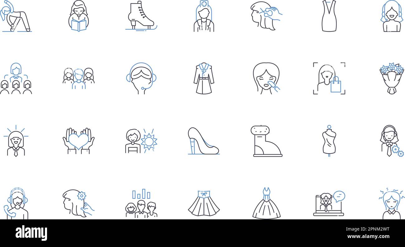 Daughter line icons collection. Precious, Loving, Beautiful, Caring ...