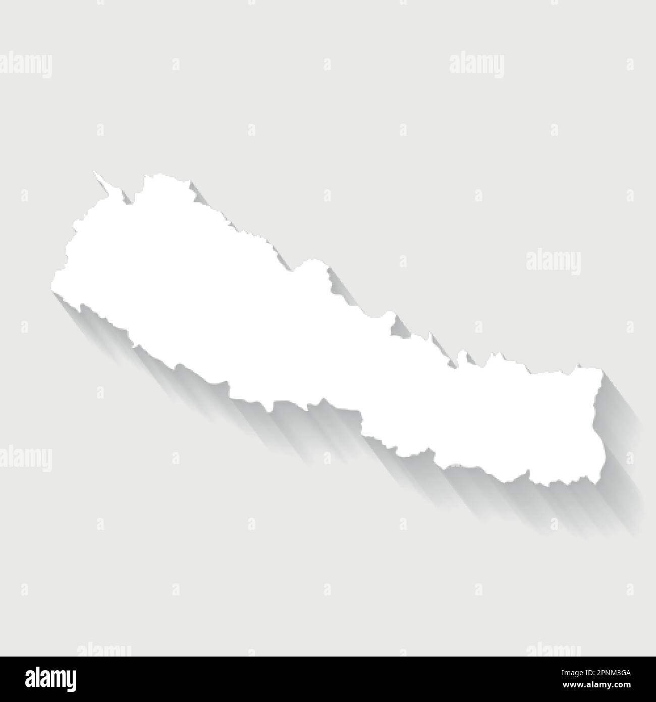 Simple white Nepal map on gray background, vector, illustration, eps 10 ...