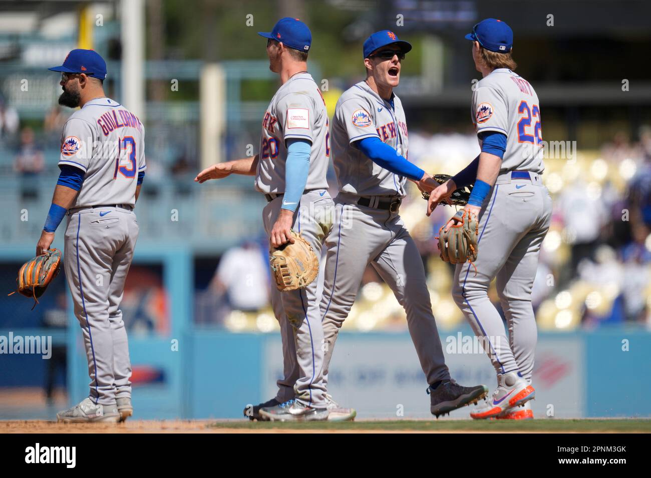 New York Mets second baseman Luis Guillorme (13), first baseman Pete ...