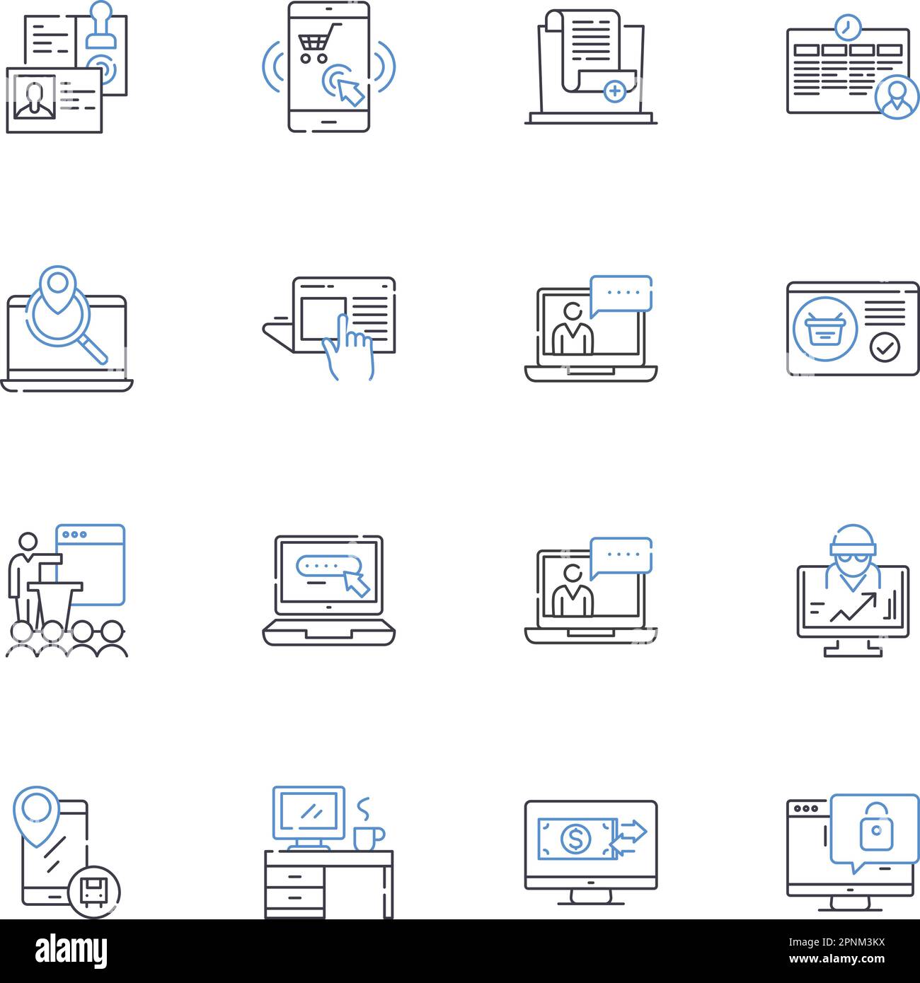 Online commerce line icons collection. ecommerce, shopping, internet ...
