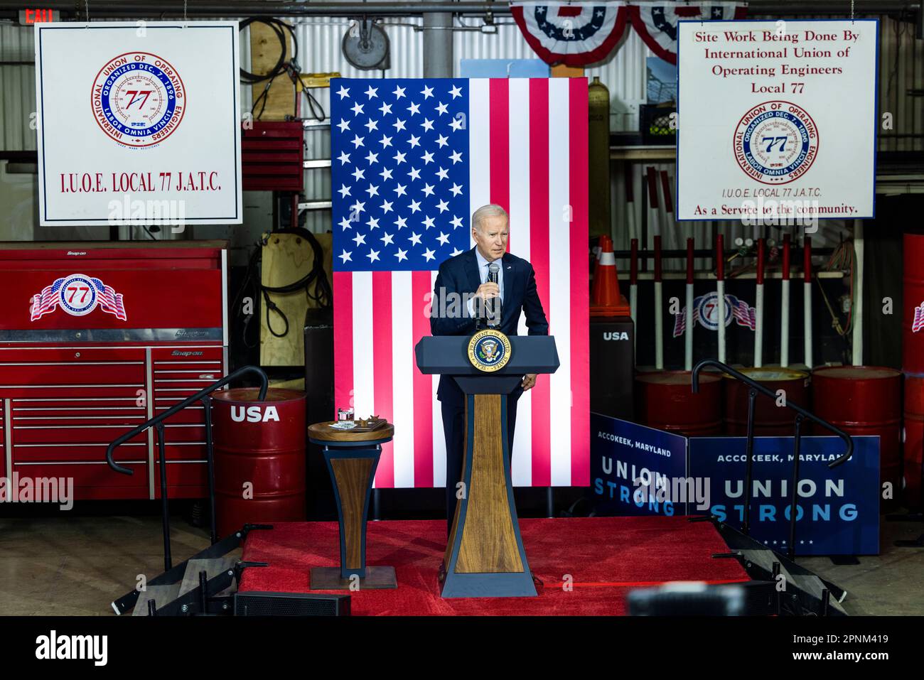 Accokeek, Maryland, USA. 19th Apr, 2023. United States President Joe ...