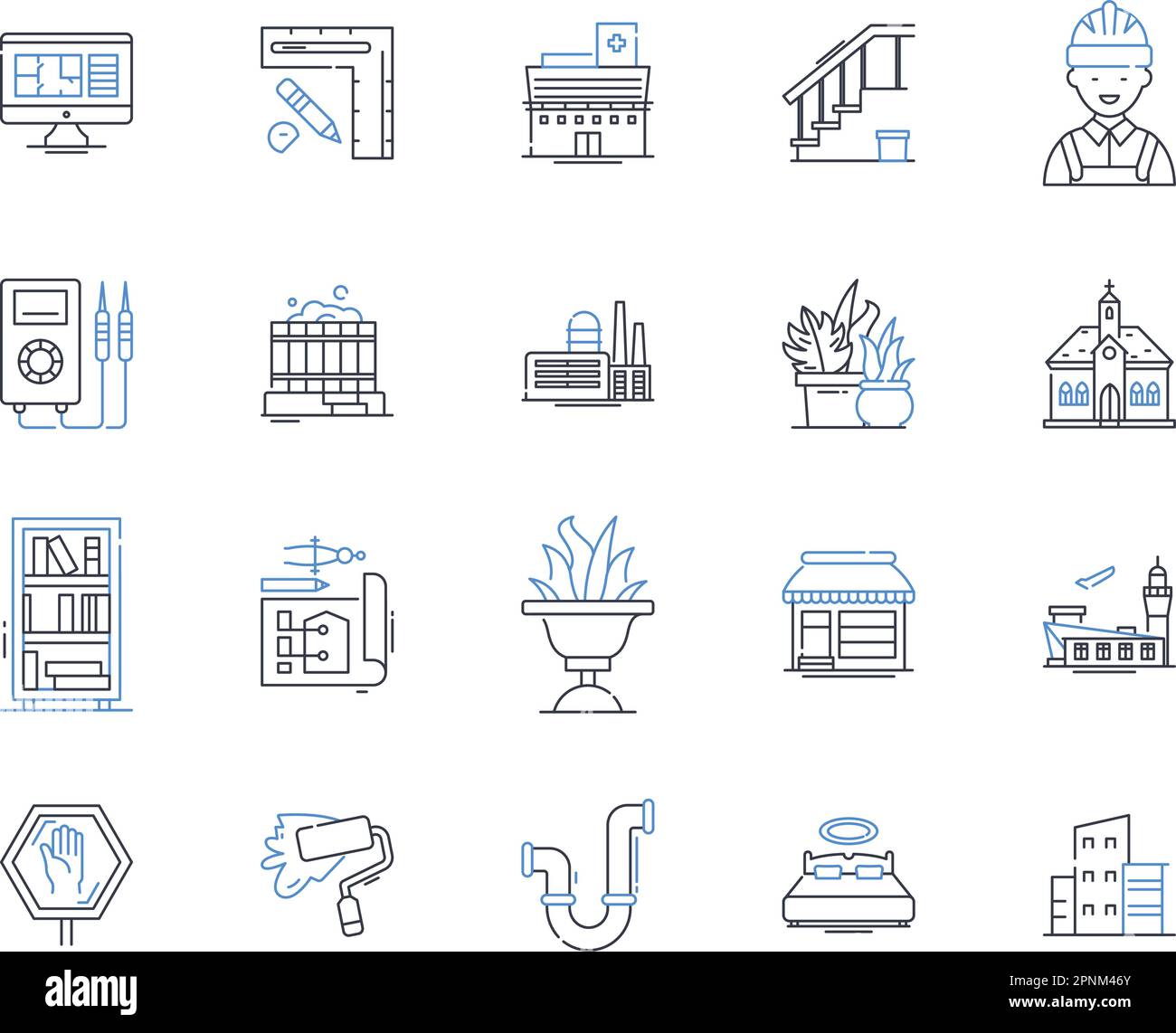Commercial renovation line icons collection. Refresh, Rebrand, Upgrade ...