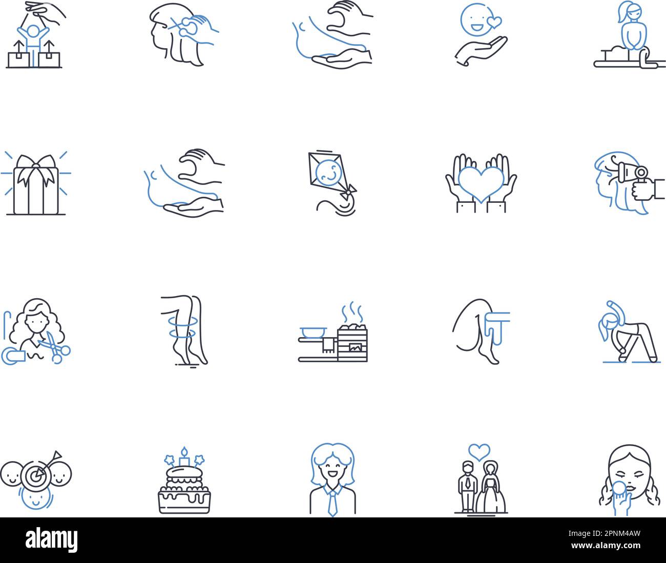 Hairdresser shop line icons collection. Stylist, Cut, Color, Highlights ...