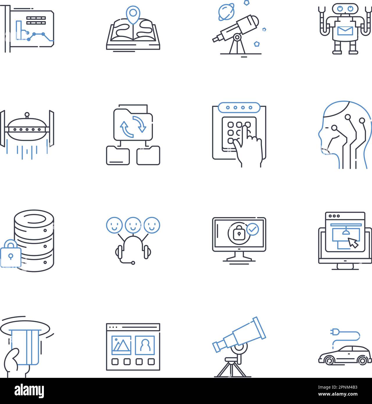 Cybercrime prevention line icons collection. Encryption, Firewall ... Cybercrime prevention line icons collection. Encryption, Firewall ...