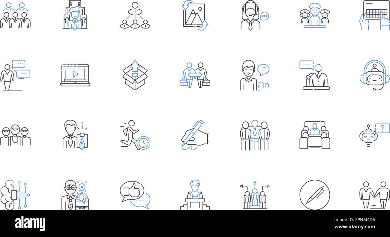 Employment line icons collection. Opportunity, Career, Skills, Experience, Salary, Benefits ...