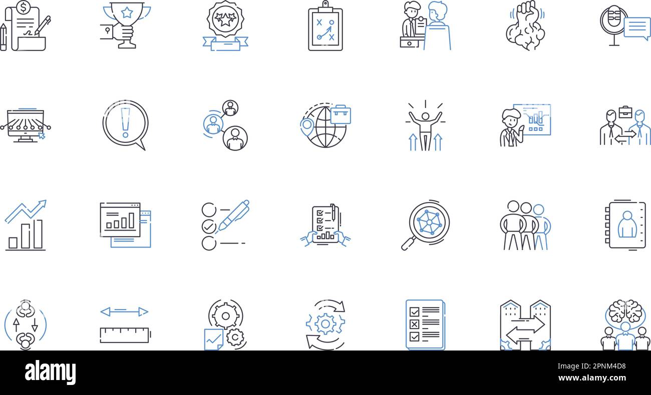 Commerce improvement line icons collection. Optimization, Innovation ...
