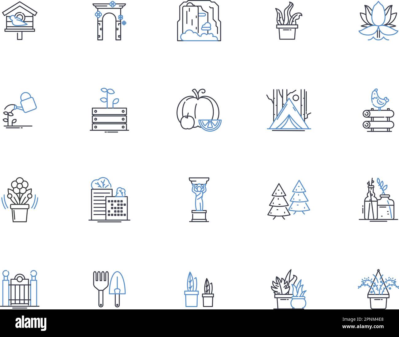 Landscape line icons collection. Serene, Majestic, Scenic, Picturesque ...