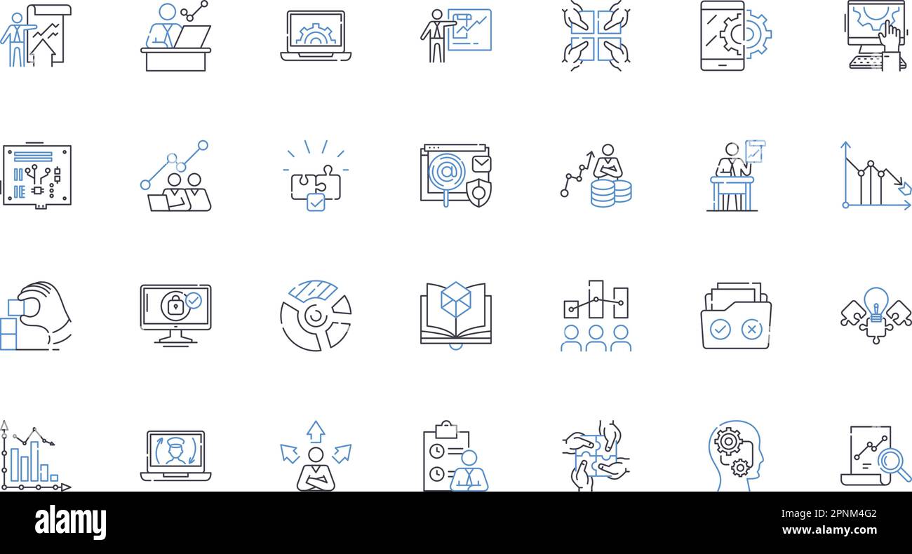 Project Management Line Icons Collection Planning Execution