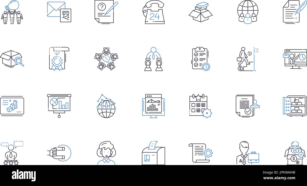 Wealth management hub line icons collection. Investments, Finance ...