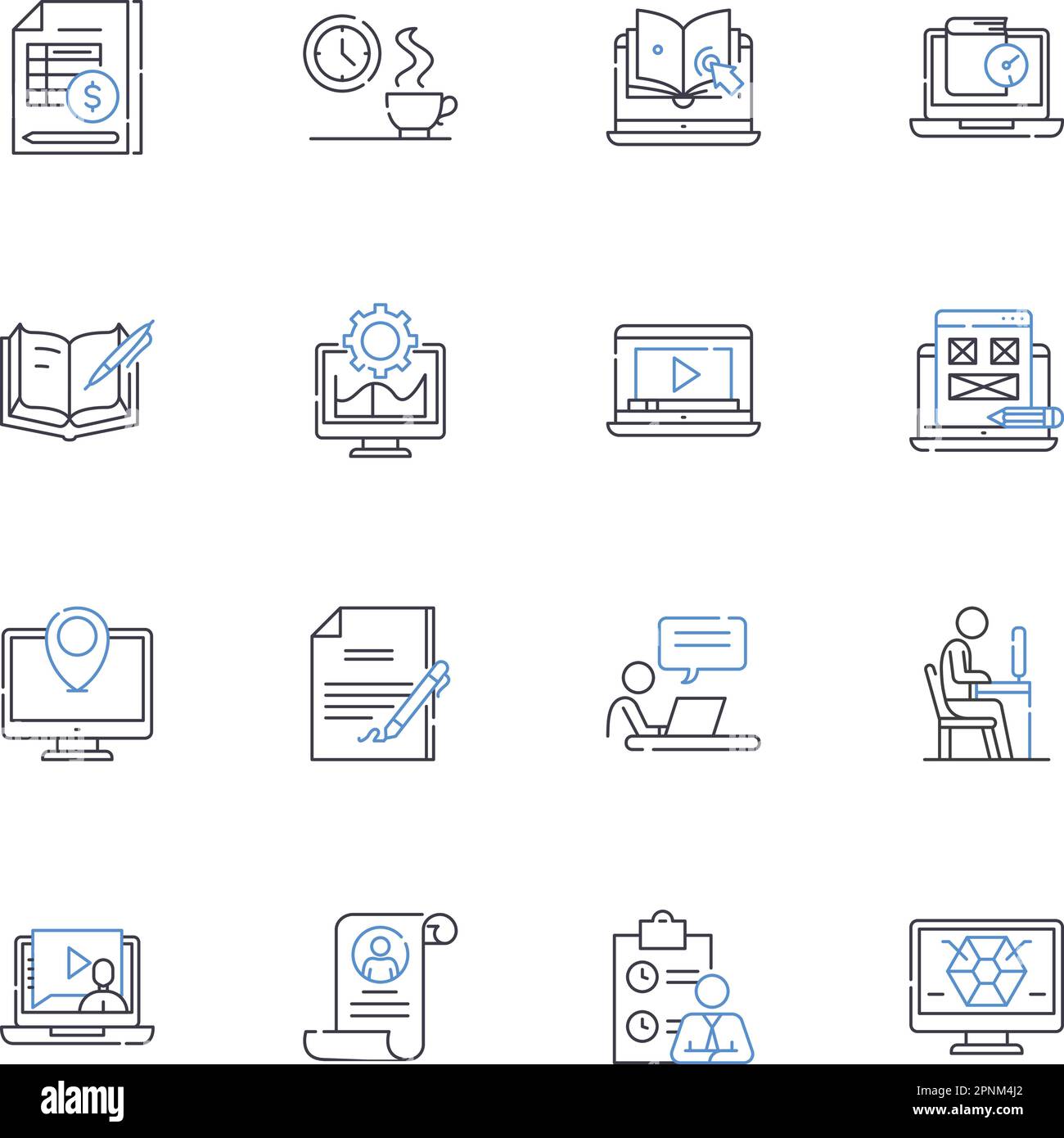 Protocol Line Icons Collection Standardization Conduct Systemization Procedure Code Rules