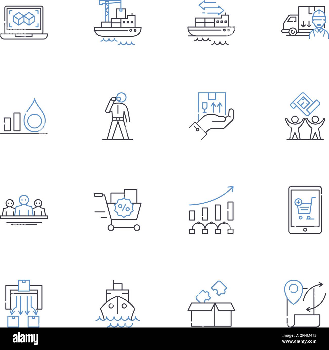 Time Management Line Icons Collection Scheduling Productivity Organization Efficiency