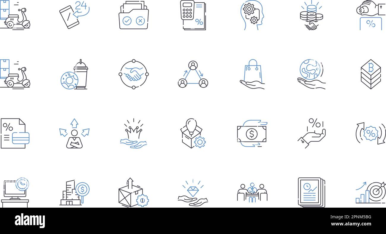 Brand management line icons collection. Identity, Reputation, Strategy ...