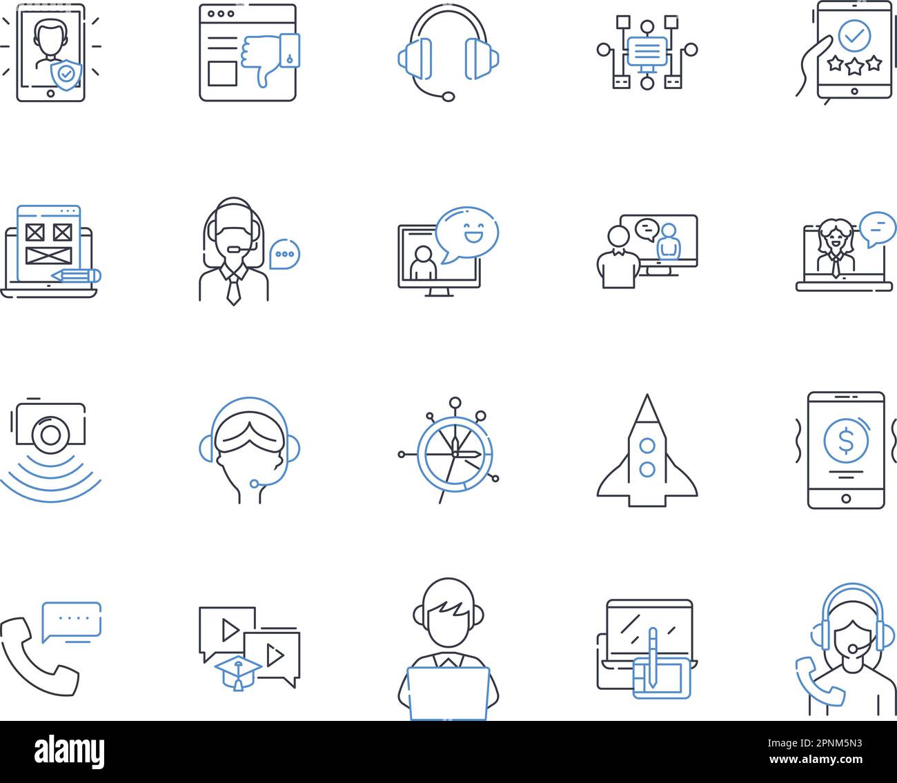 Sound technology line icons collection. Acoustics, Amplification, Audio ...