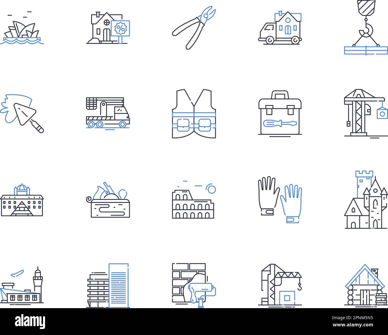 Leveling machine line icons collection. Precision, Straightening ...