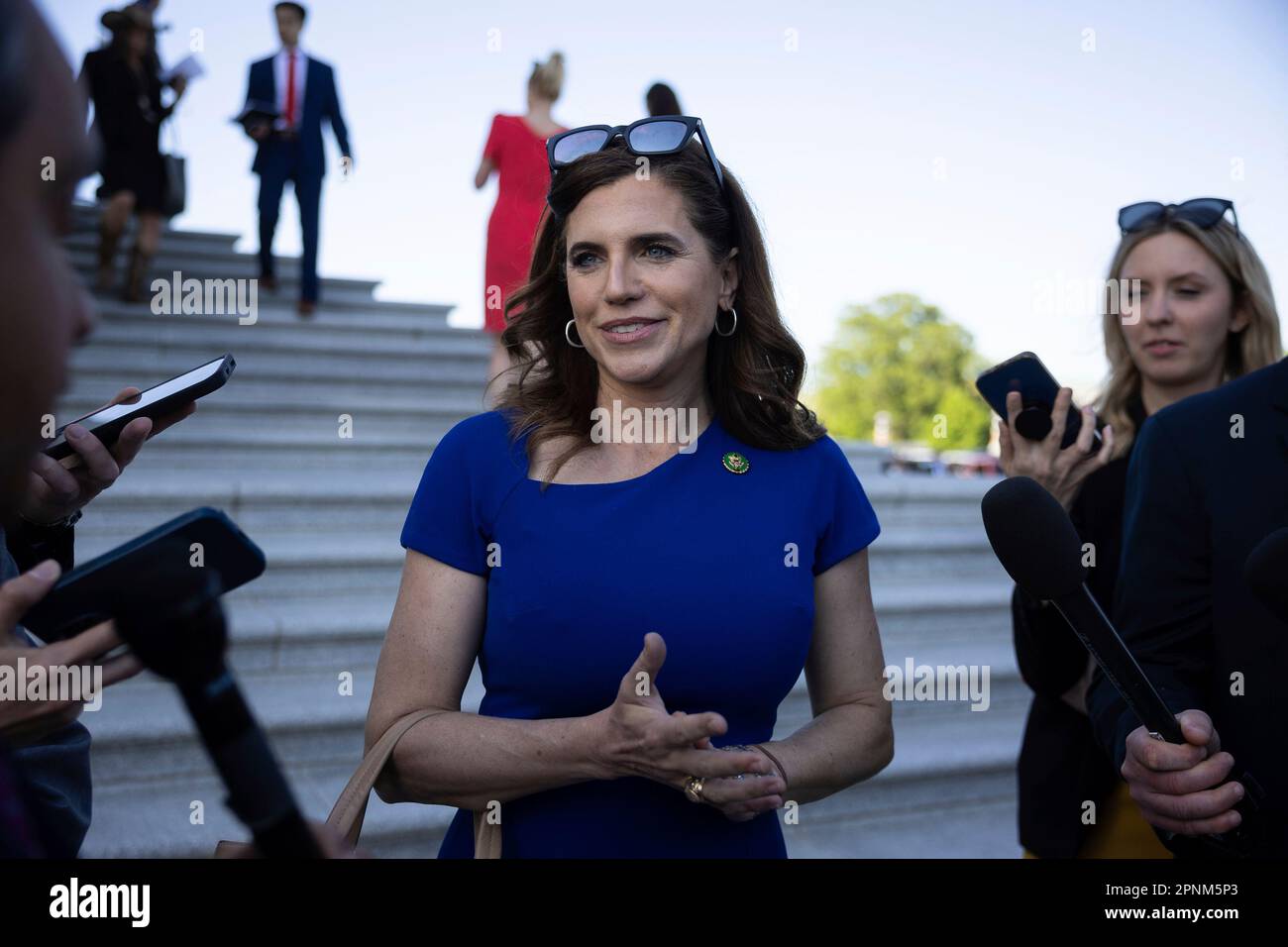 Rep. Nancy Mace (R-S.C.) speaks with reporters outside the U.S. Capitol ...
