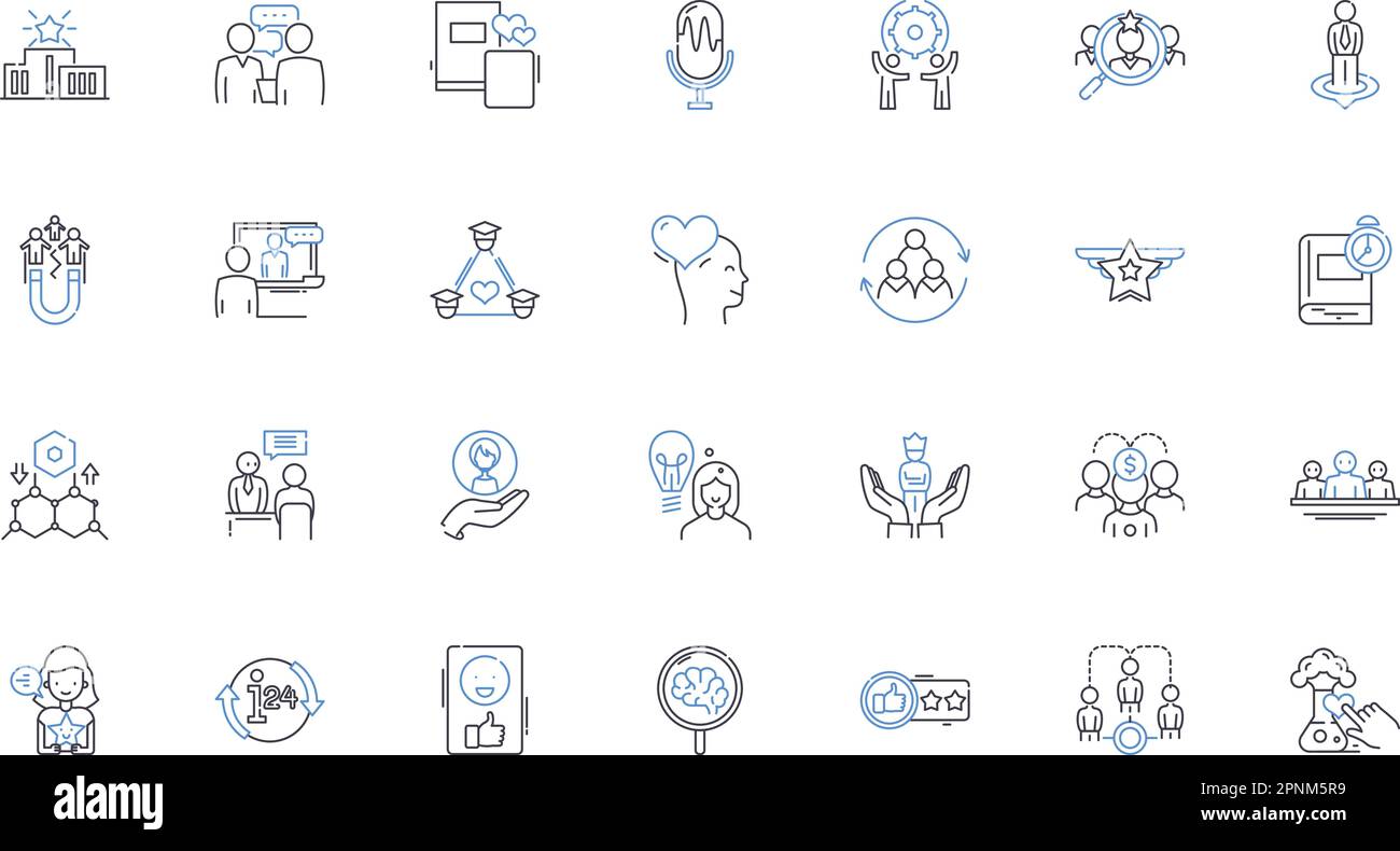 Collaboration Line Icons Collection Synergy Partnership Cooperation Unity Alliance