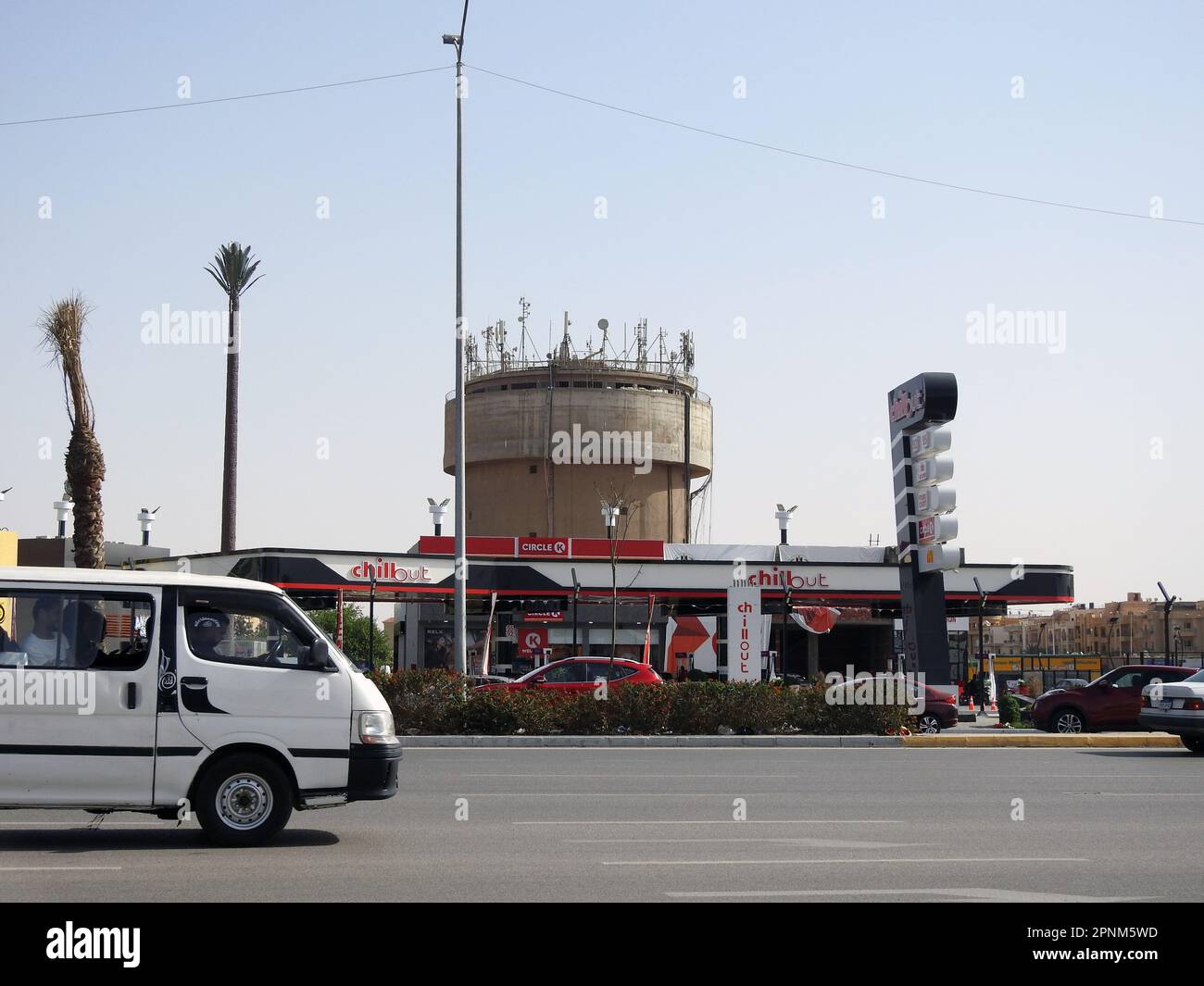 Cairo, Egypt, April 18 2023: Chillout gas and oil station, a petrol gas ...