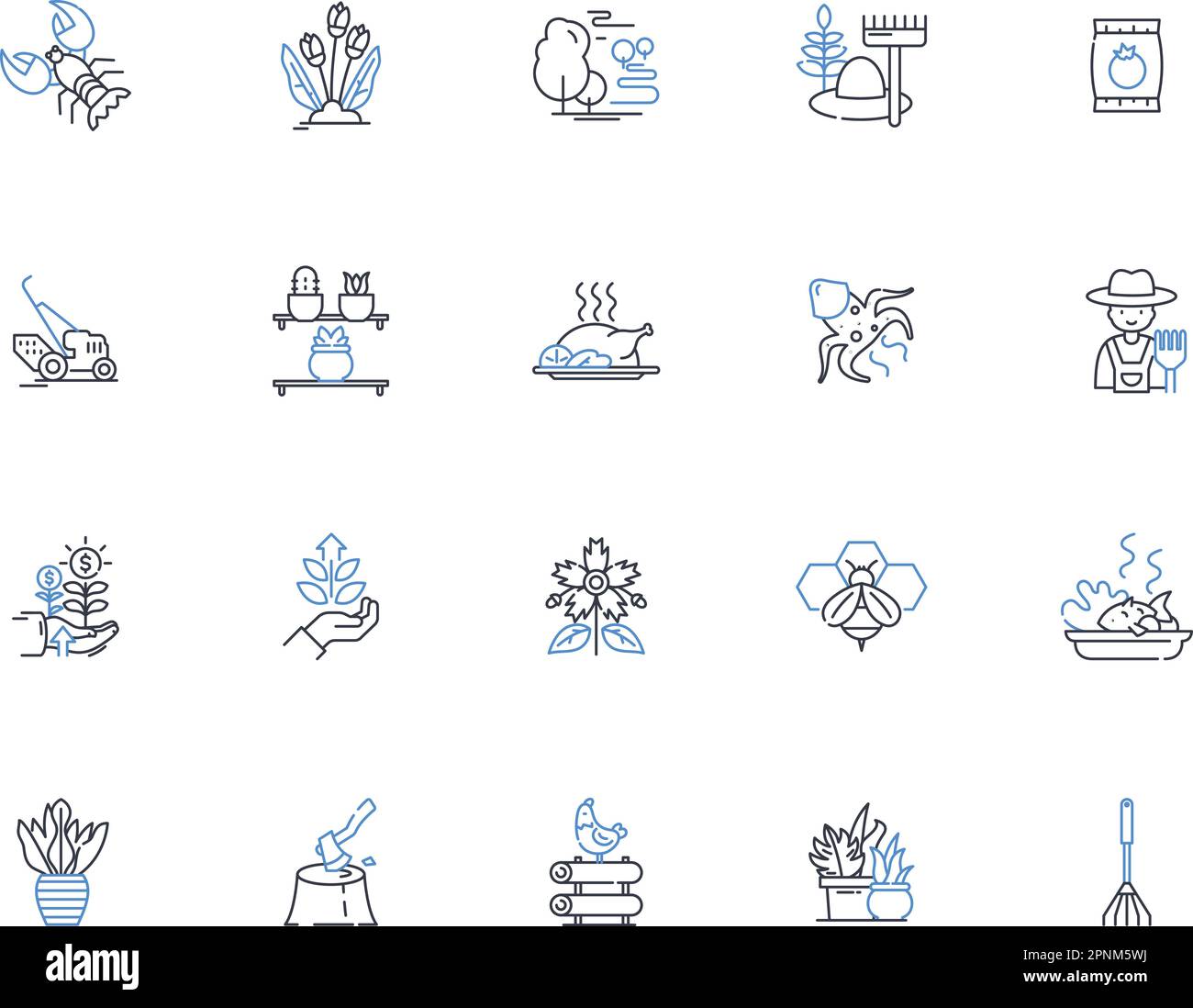 Agriscience line icons collection. Agronomy, Horticulture, Entomology ...