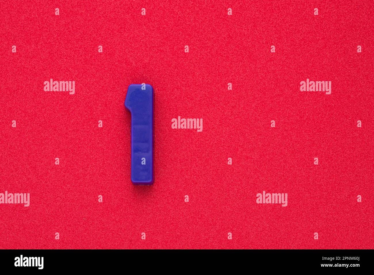 Purple number one (1) - Plastic digit on red background 032 c foamy ...