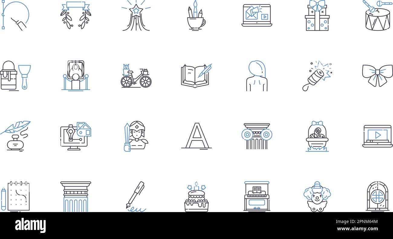 Personalized gifts line icons collection. Engraved, Embroidered ...