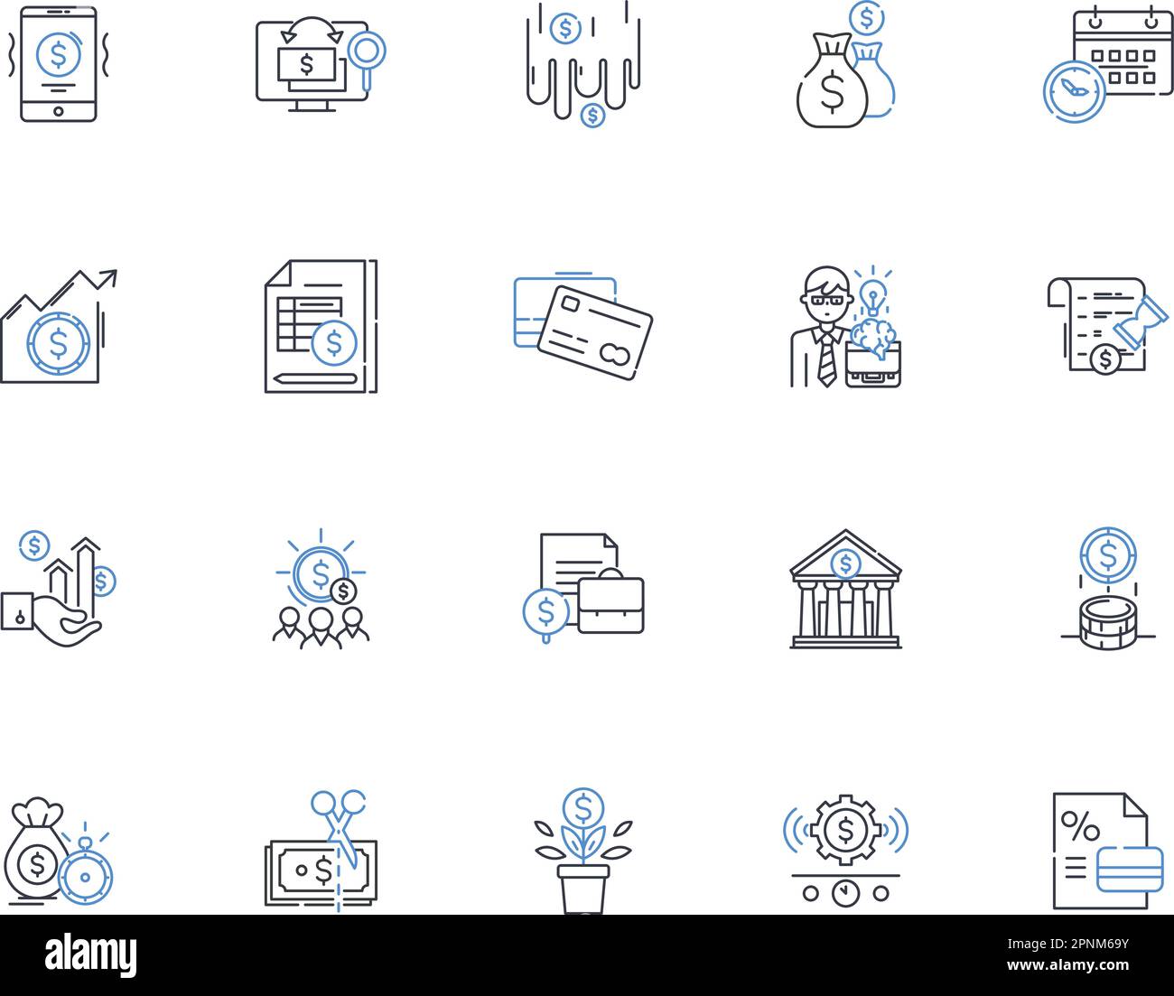 Contactless Card Line Icons Collection Contactless Payment