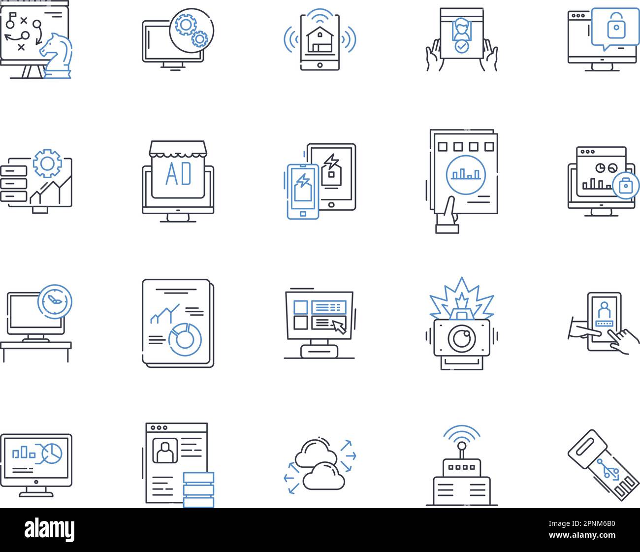 Cybersecurity system line icons collection. Firewall, Encryption ... Cybersecurity system line icons collection. Firewall, Encryption ...