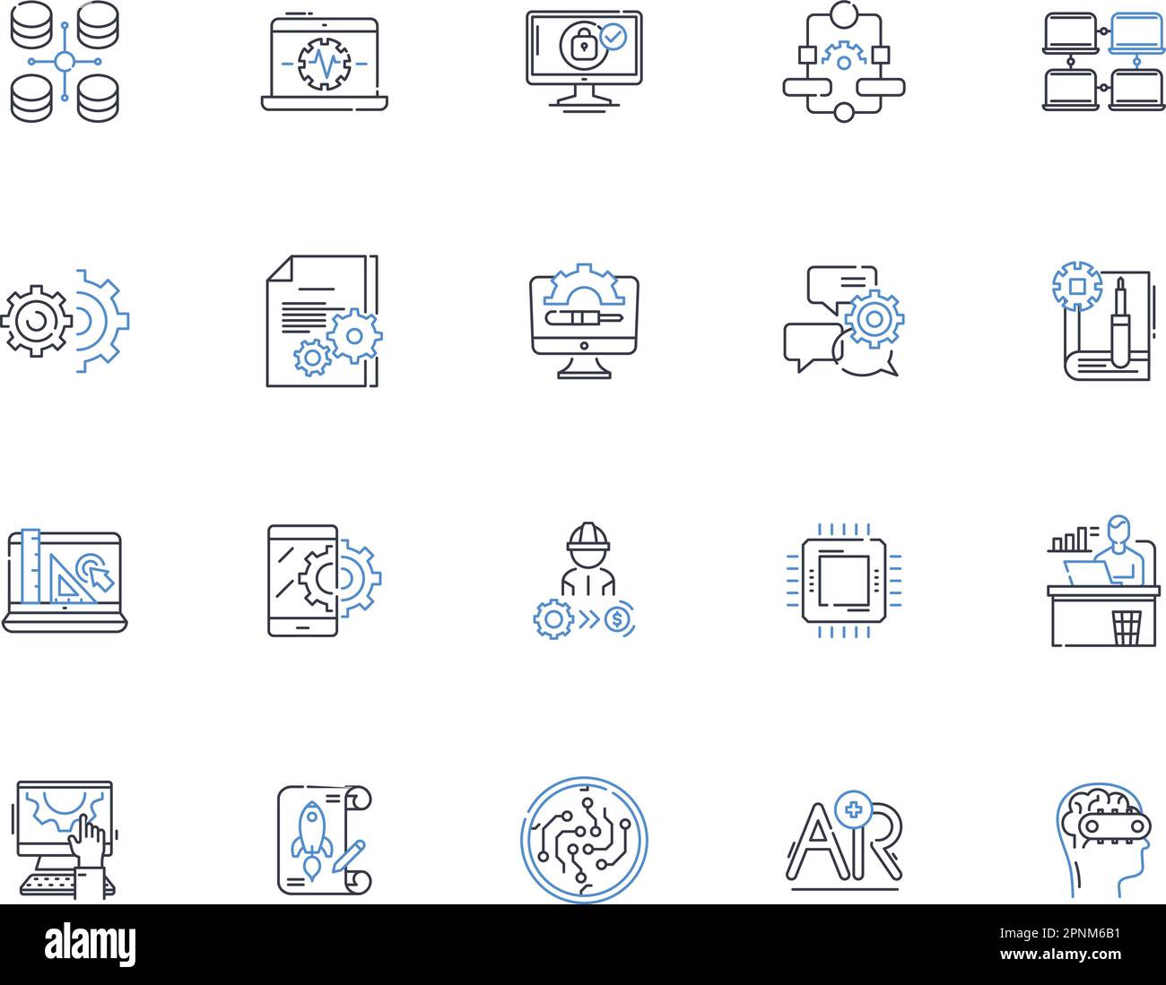 Thinking reflecting line icons collection. Cogitation, Meditation ...
