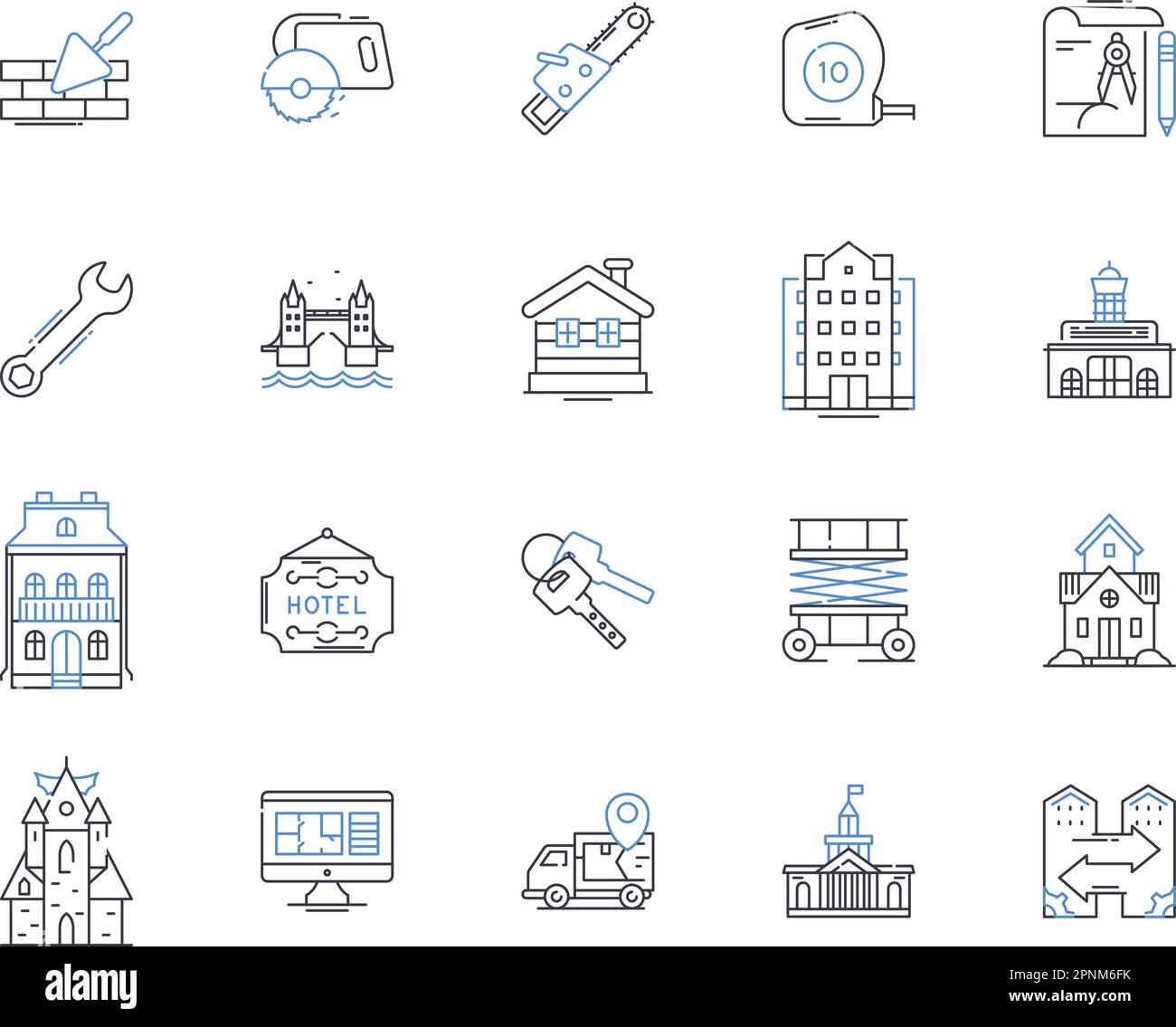 Paver line icons collection. Brick, St, Concrete, Driveway, Patio ...